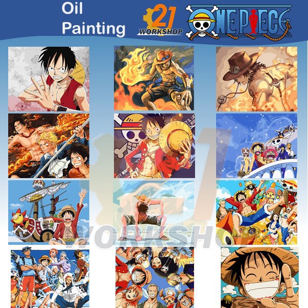 (READY STOCK) DIY One Piece Oil Painting Paint By Numbers on Canvas One ...