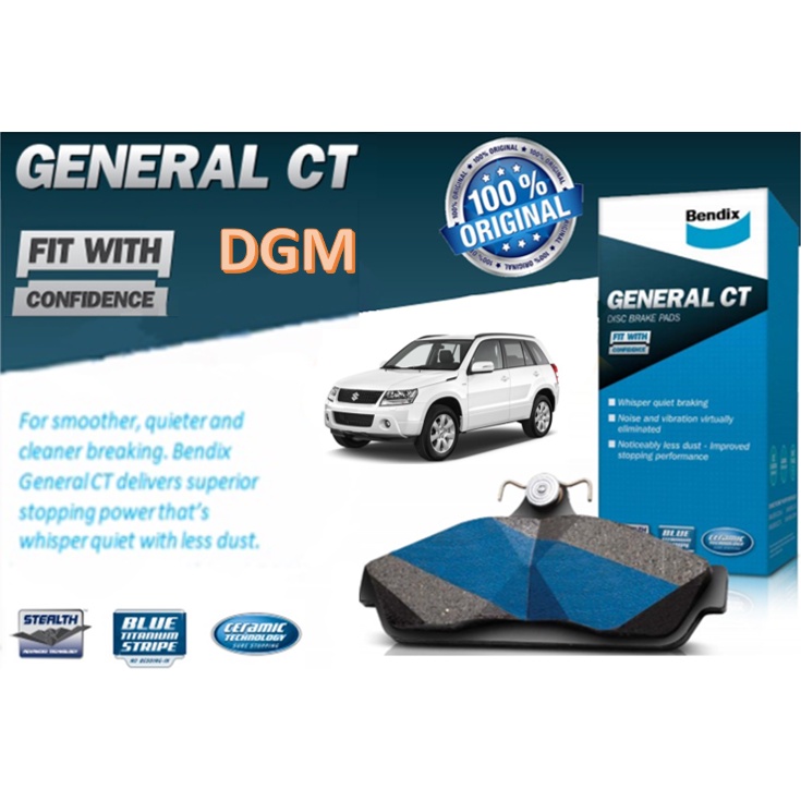 Bendix General CT Disc Brake Pad Front (DB1842GCT) - Suzuki Grand ...