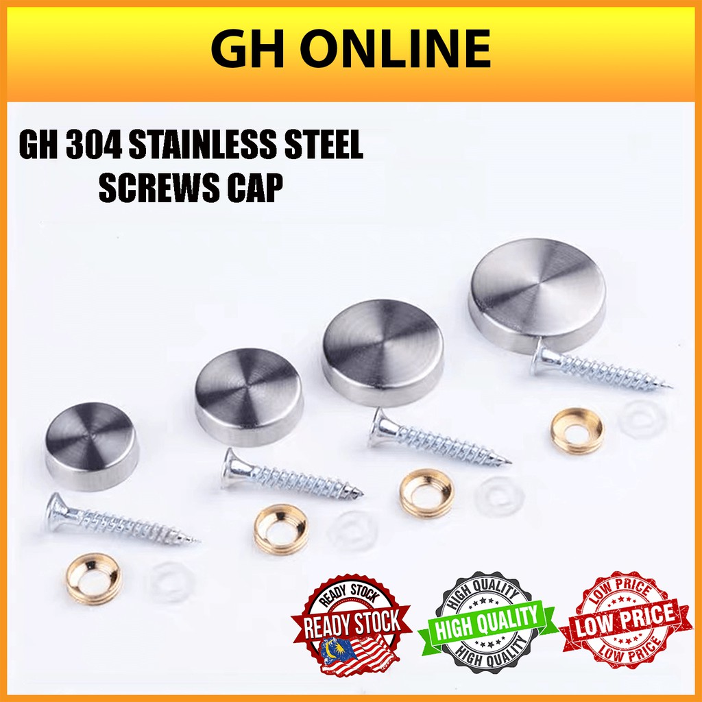 SCREWS HEAD COVER Button ACRYLIC Mirror Screw Head Cover Cap PENUTUP ...