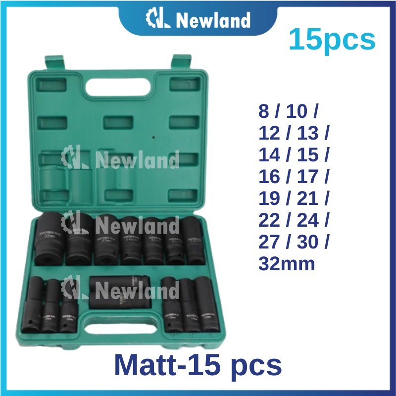 Impact Socket Set / Deep Socket Set 1/2" (8mm - 32mm) 10pcs, 15pcs ...