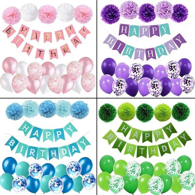 🔥READY STOCK🔥Happy Birthday Balloon Kit for Party Decorations Boy Girl ...