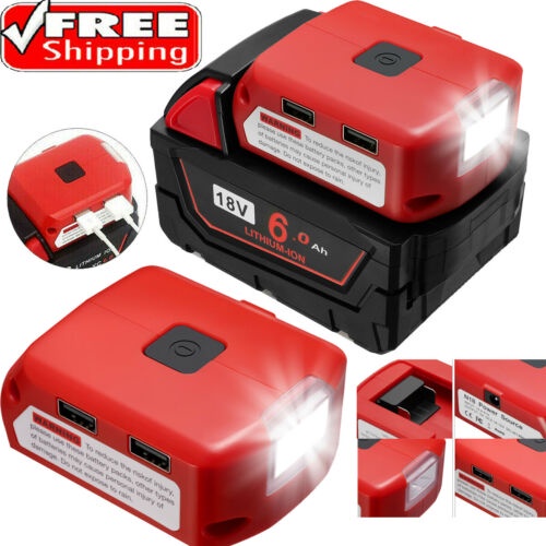 Free Shipping USB Charger Battery Adapter Led Light 18V-20V Power ...