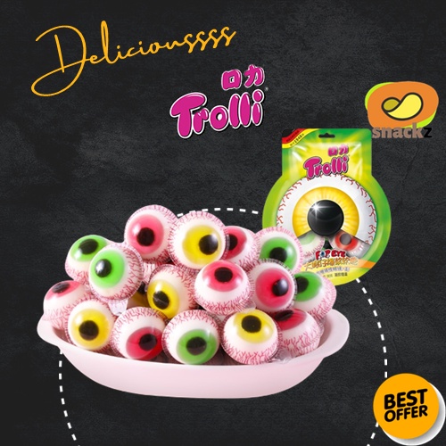 【TROLLI 】口力大眼仔三粒装54g Trolli 3D Eyeball Soft Fruit Gummi With Sour Fruit Jam Filling Gummy Candy ...