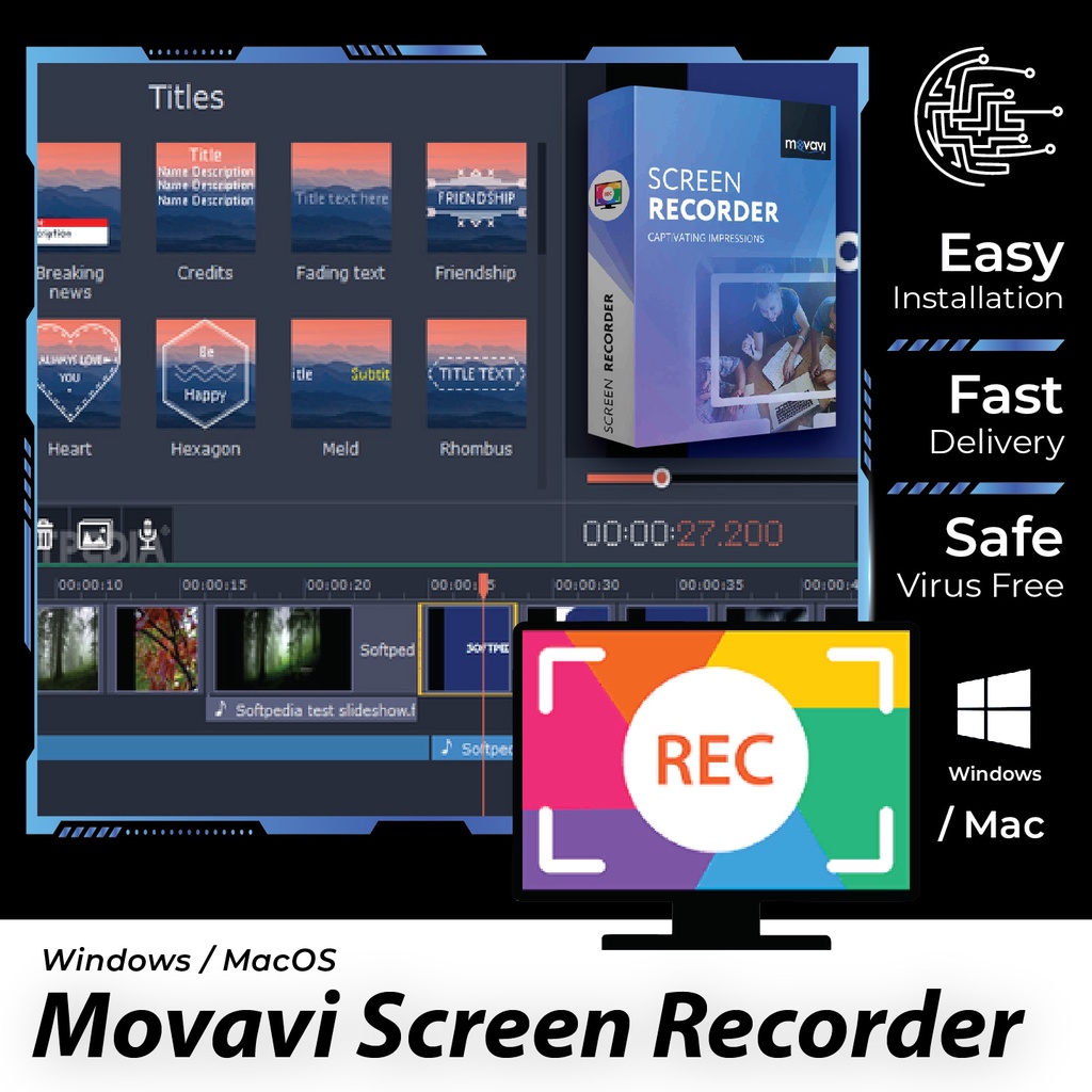 Movavi Screen Recorder 2022[ 22.3 ][Latest Updated 2022] | Shopee Malaysia
