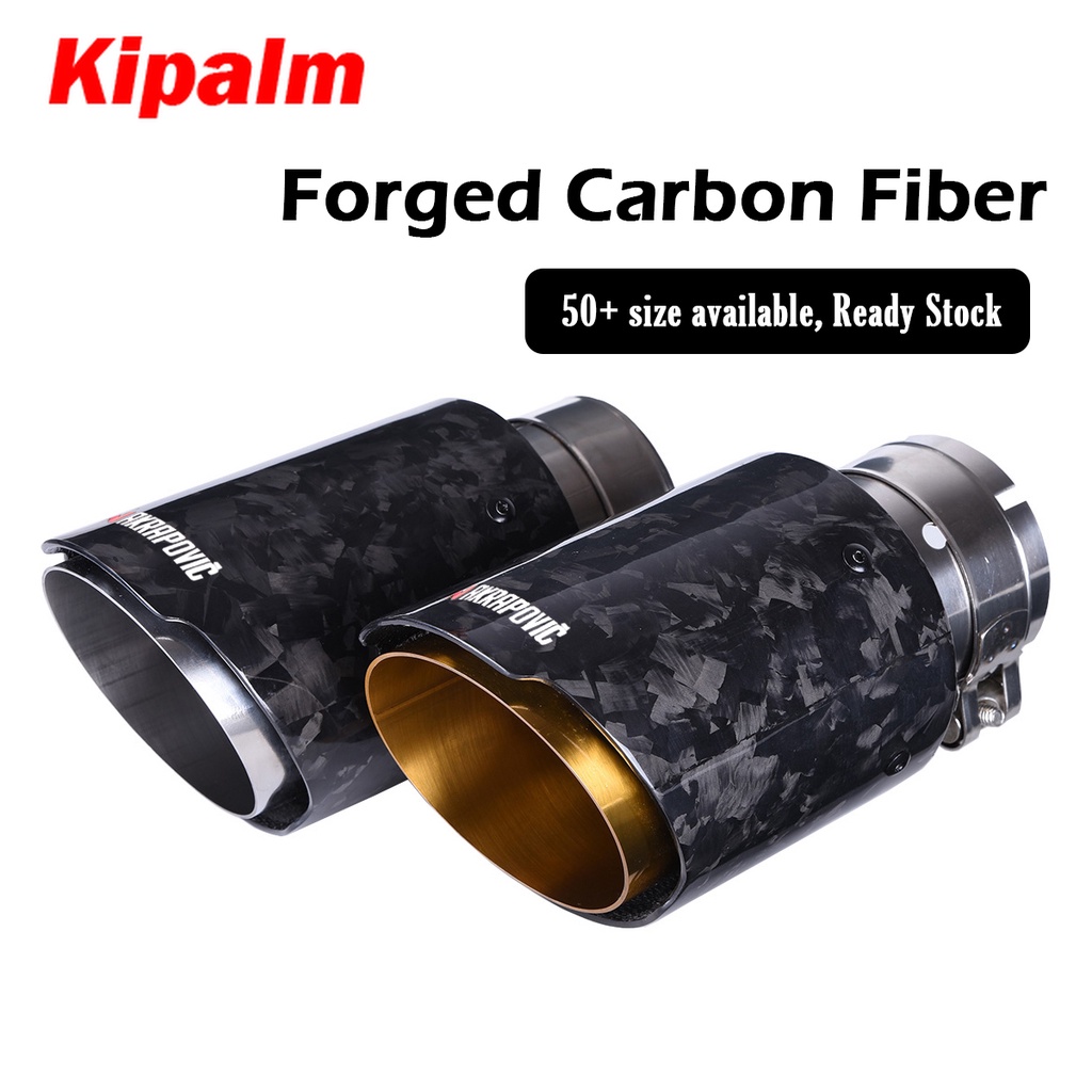 Kipalm Forged Carbon Fiber Akrapovic Silver Golden Muffler Pipe Tip ...