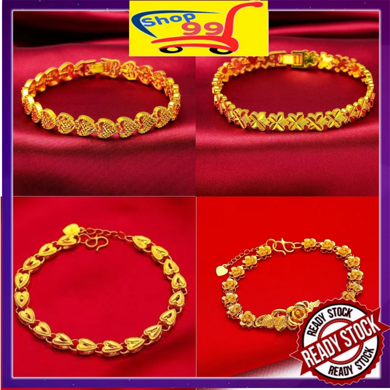 Gelang Tangan Emas 24k Rantai tangan/Jewellery Gold Plated/Gold ...