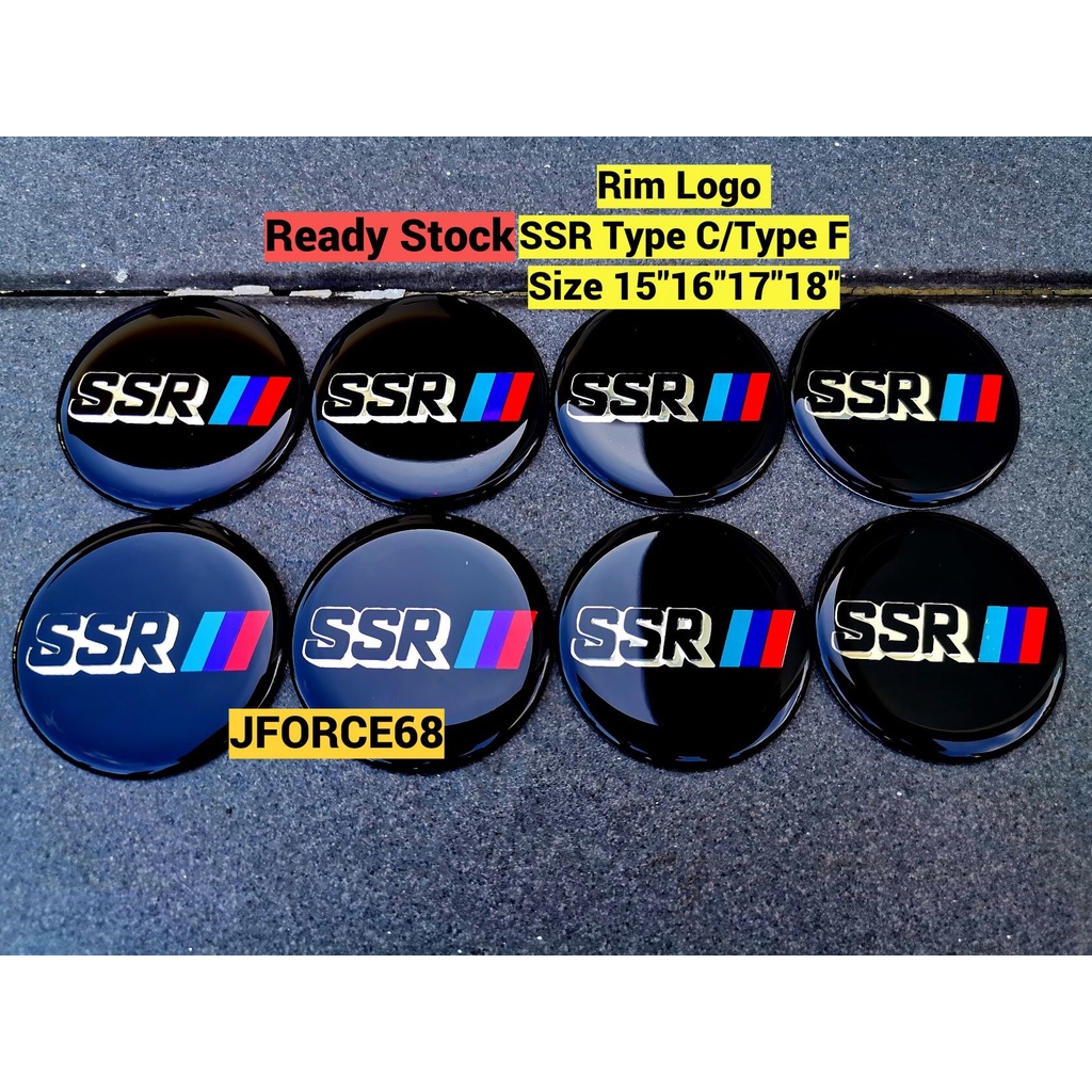 Rim Cap Logo SSR Type C RS/SSR Type F/SSR GTX01 1set 4pcs (49MM)Myvi ...