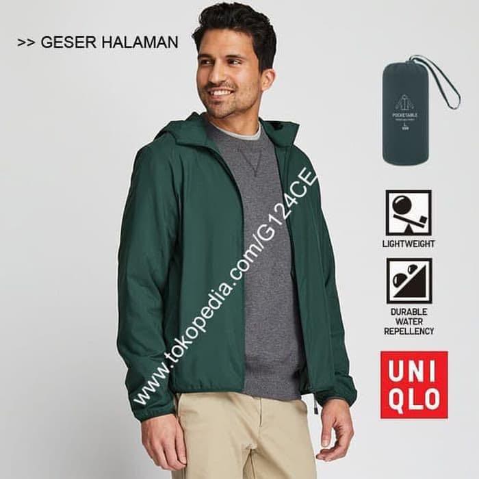 (USED) Uniqlo Pocketable Parka Green | Shopee Malaysia