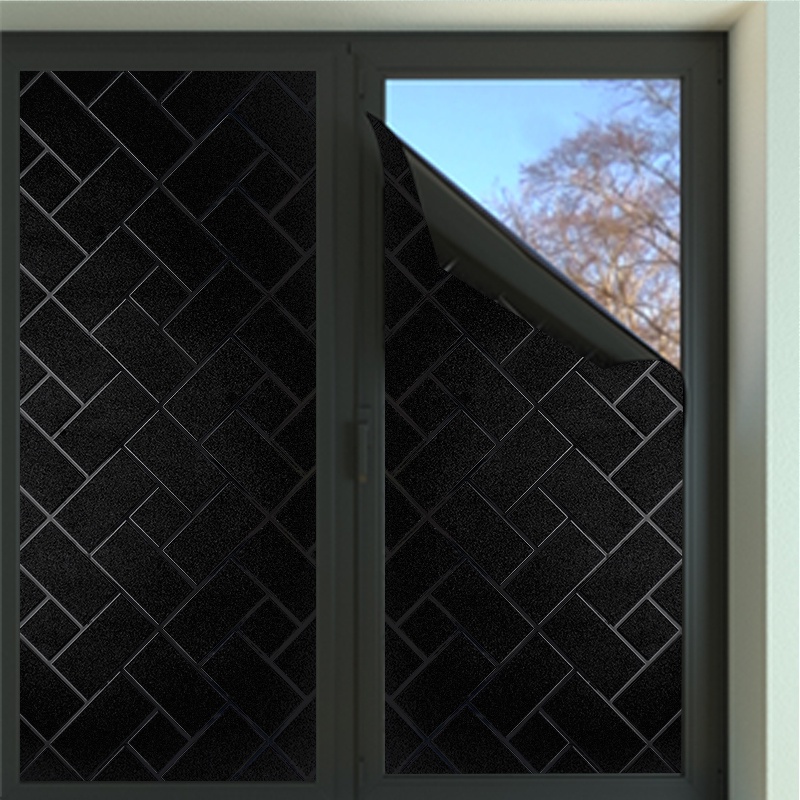 Window Frosted Black Privacy Window Film Pattern Self-adhesive Static ...