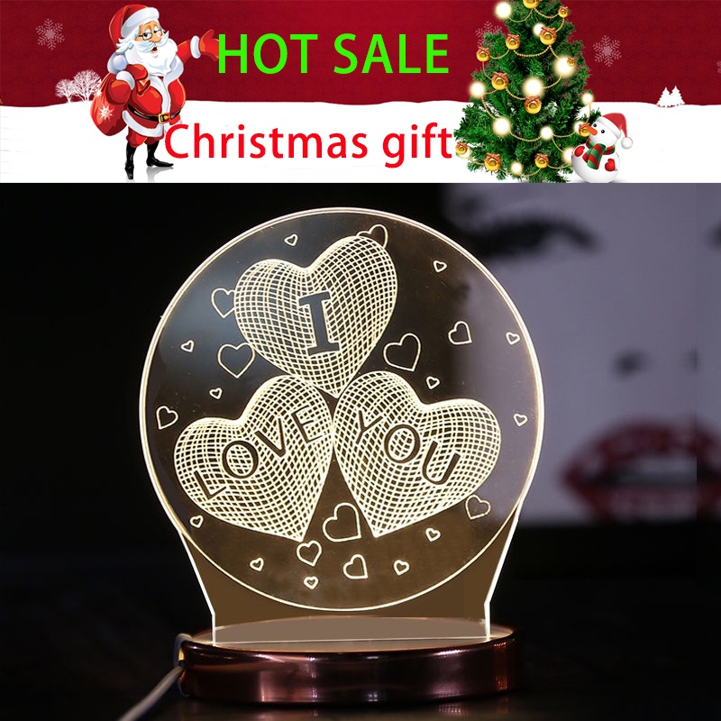 I LOVE YOU Creative Light 3D Led Usb Display Lights Night Lights 3D Table Lamp Christmas Gift ...