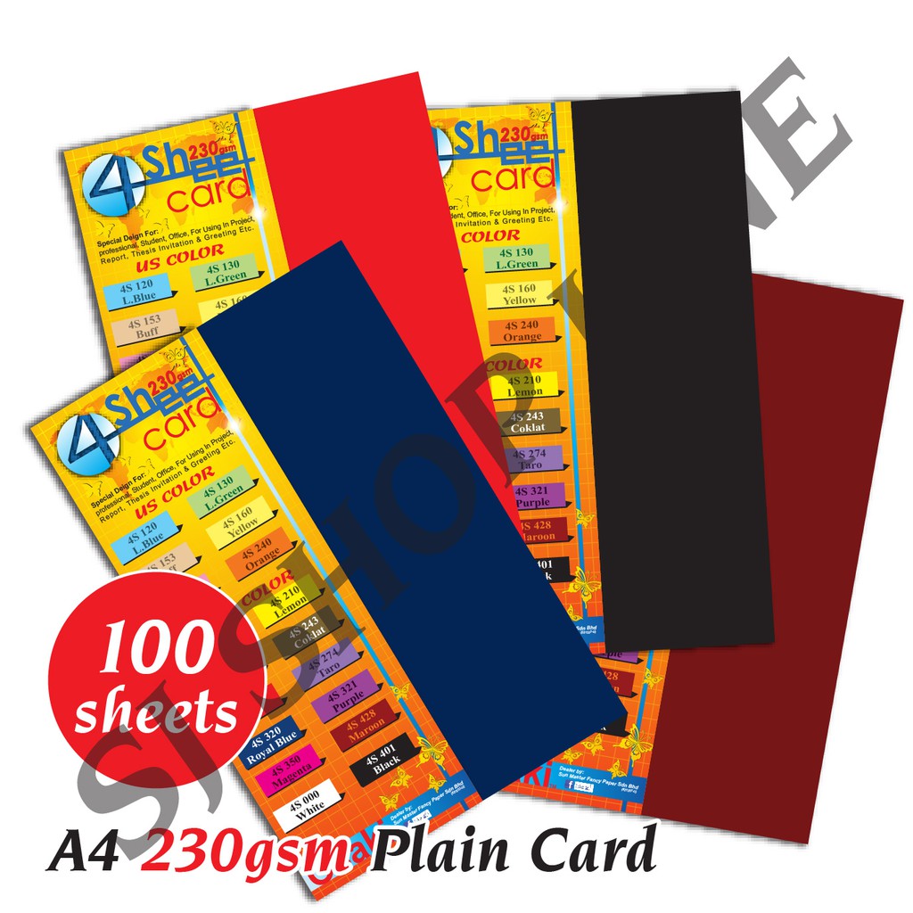A4 230gsm Colour Card (100s) | Shopee Malaysia