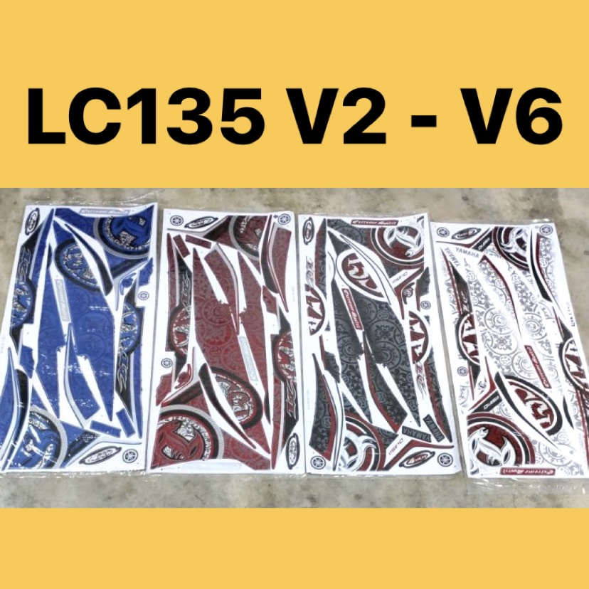 Stiker sticker body stripe cover set (6) yamaha lc135 v2 v3 v4 v5 ...