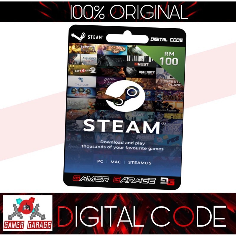 Steam wallet Gift card topup Malaysia [MYR code] RM100 | Shopee Malaysia