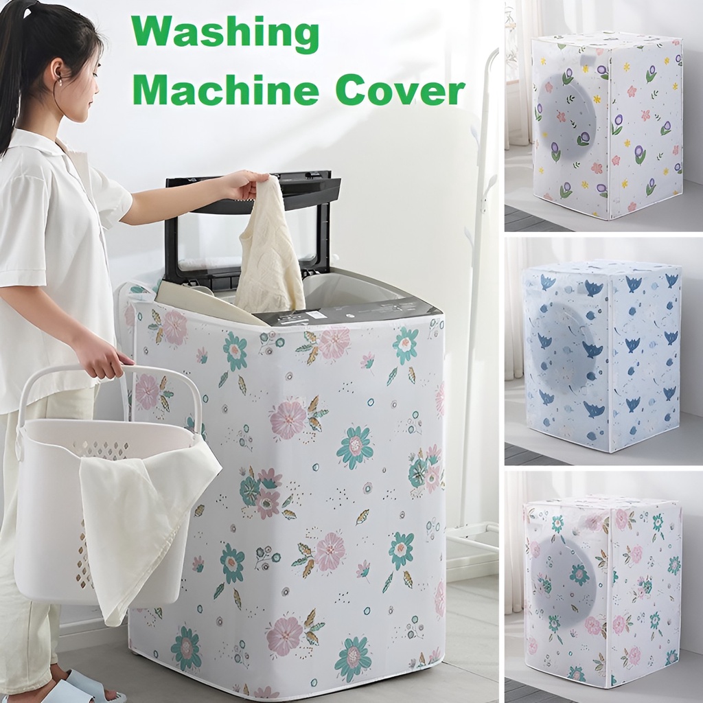 PEVA Clamshell Drum Washing Machine Dust Cover / Waterproof and Dustproof Household Appliance ...