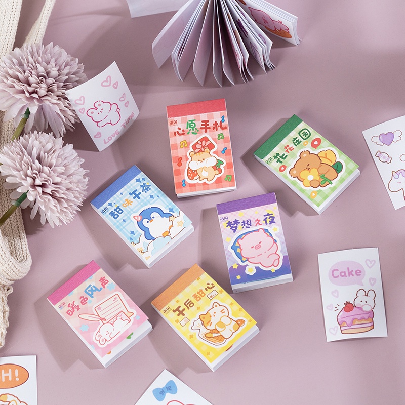 Sticker Book Cute Dessert Box Series Hand-painted Cute Animal Handbook ...