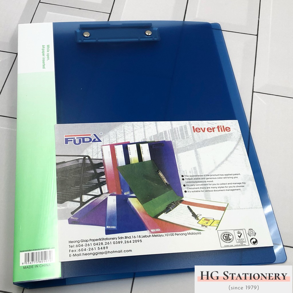 A4 Size PVC Fuda Lever Arch Double Paper Clip Managing File | Shopee ...