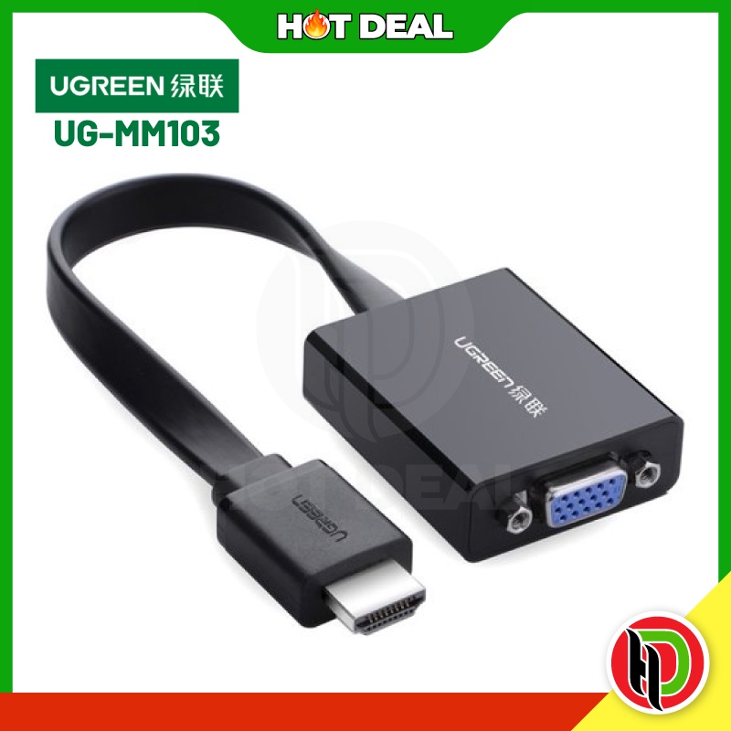 Hotdeal Ugreen HDMI to VGA Converter 25cm (Black) Ugreen UG-MM103-40248 | Shopee Malaysia