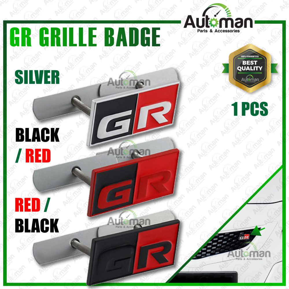 Universal 3D Car Racing Sport Logo GR Grill Emblem Badge Decal Front ...