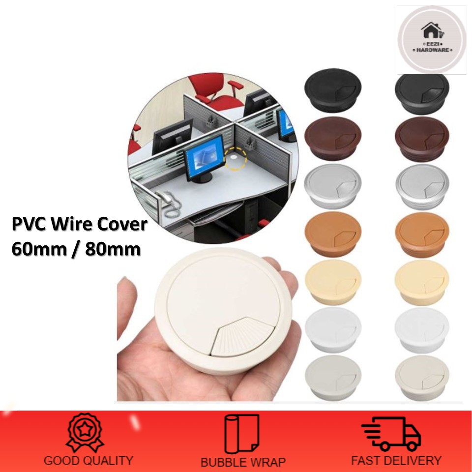 60MM 80MM DESK TABLE PLASTIC CABLE COVER PVC COMPUTER CAP | Shopee Malaysia