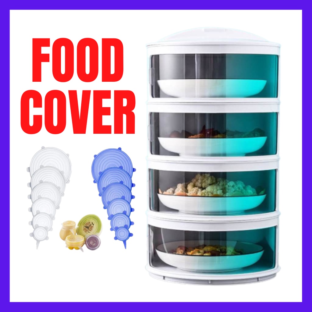 Food Cover Container Kitchen Stackable Dinner Dish Tray Storage ...