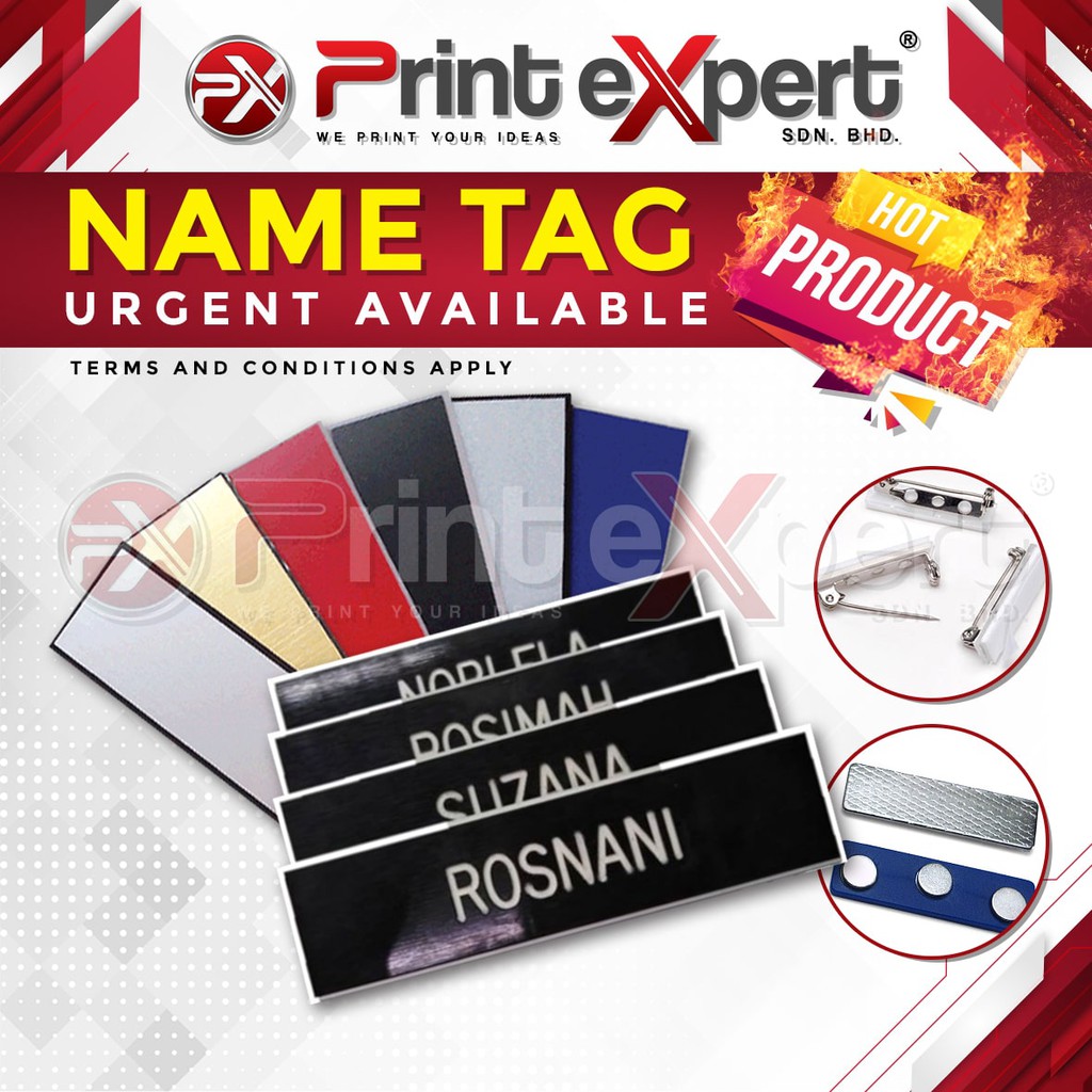 Print Name Tag | Tag Nama | Tag Nama Sekolah | Magnet atau Pin | Urgent ...