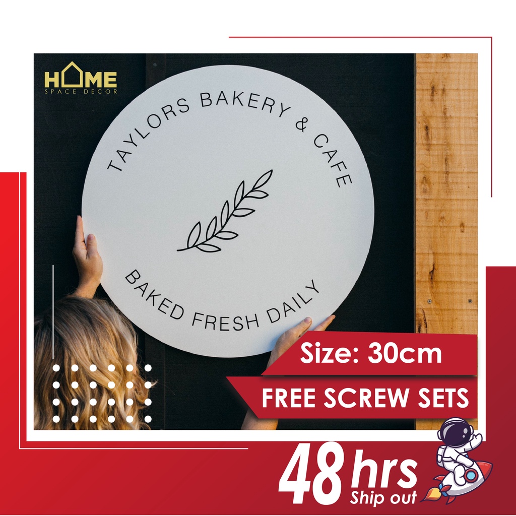 FULL COLOR Indoor Round Signboard / Reception Signboard / Round Shape ...