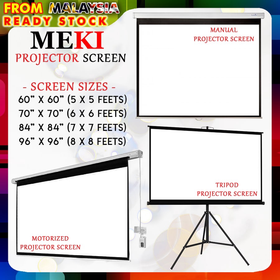 MEKI 4 Sizes High Quality Projector Screen Matte White for LED/LCD ...