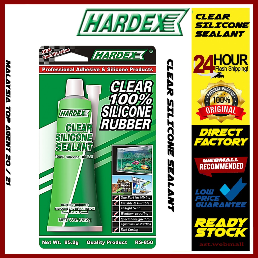 HARDEX RS850 CLEAR SILICONE GUM glass home car gam kaca gam tangki ikan ...
