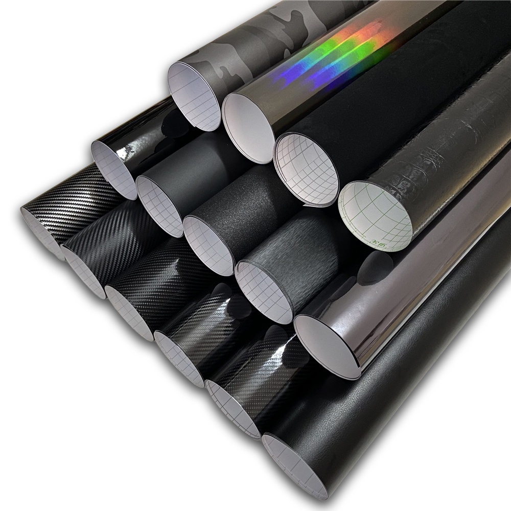 All Black Carbon Fiber Car Stickers Vinyl Wrap Film Glossy Matte Chrome ...