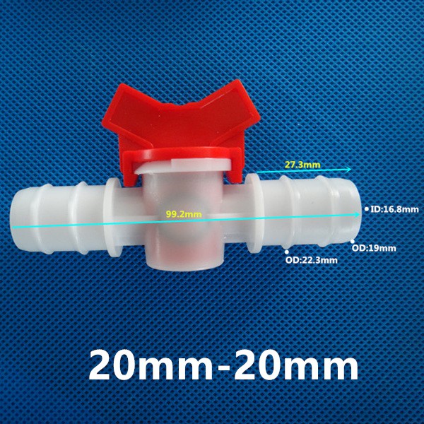 4mm 6mm 8mm 10mm 12mm 16mm 20mm Hose Barb Plastic Ball Valve Aquarium ...
