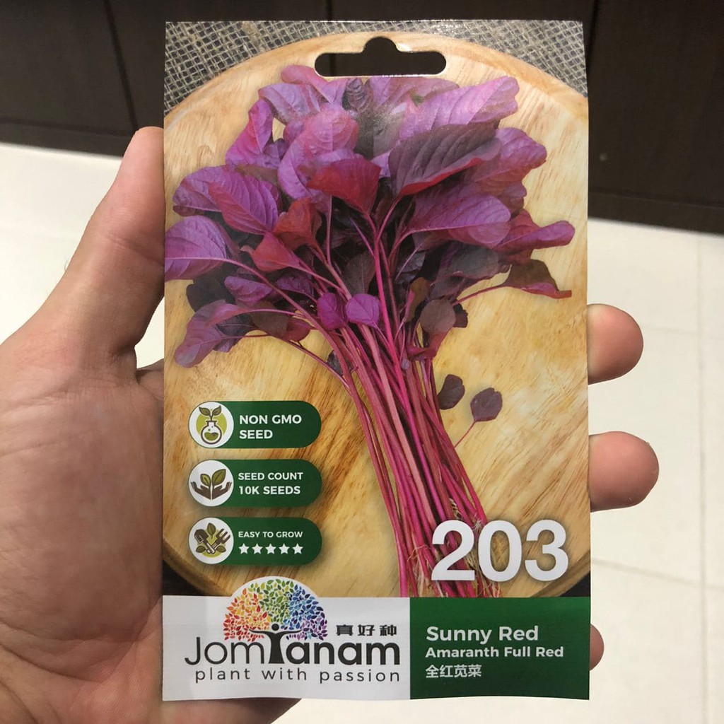 Benih Bayam Merah/Amarath Full Red JomTanam 203 (10,000 biji) | Shopee ...