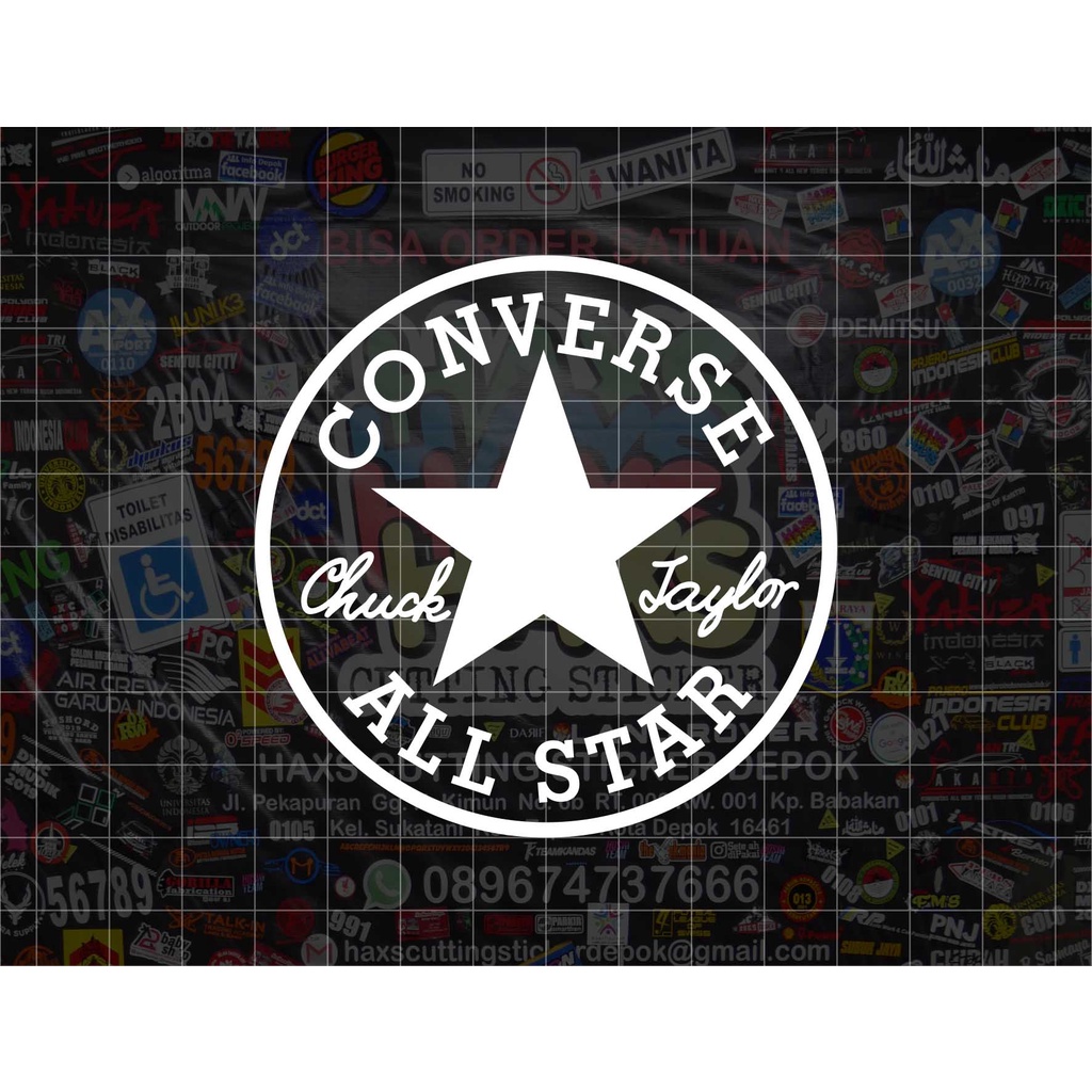 Converse All Star Chuck Taylor Cutting Sticker Size 8 Cm for Motorcycle ...