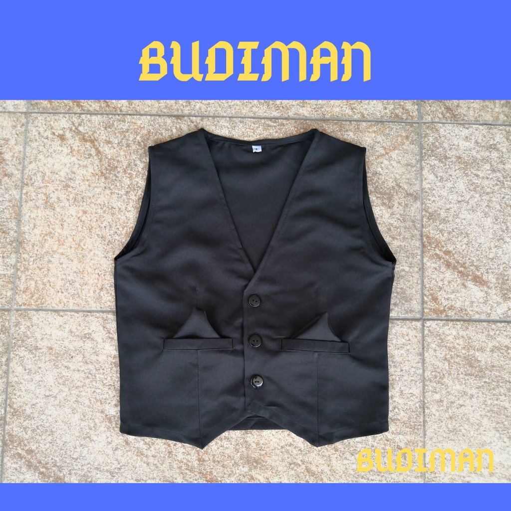 Budiman Vest Pengawas Sekolah Vest Hitam Black Premium Quality Made in ...