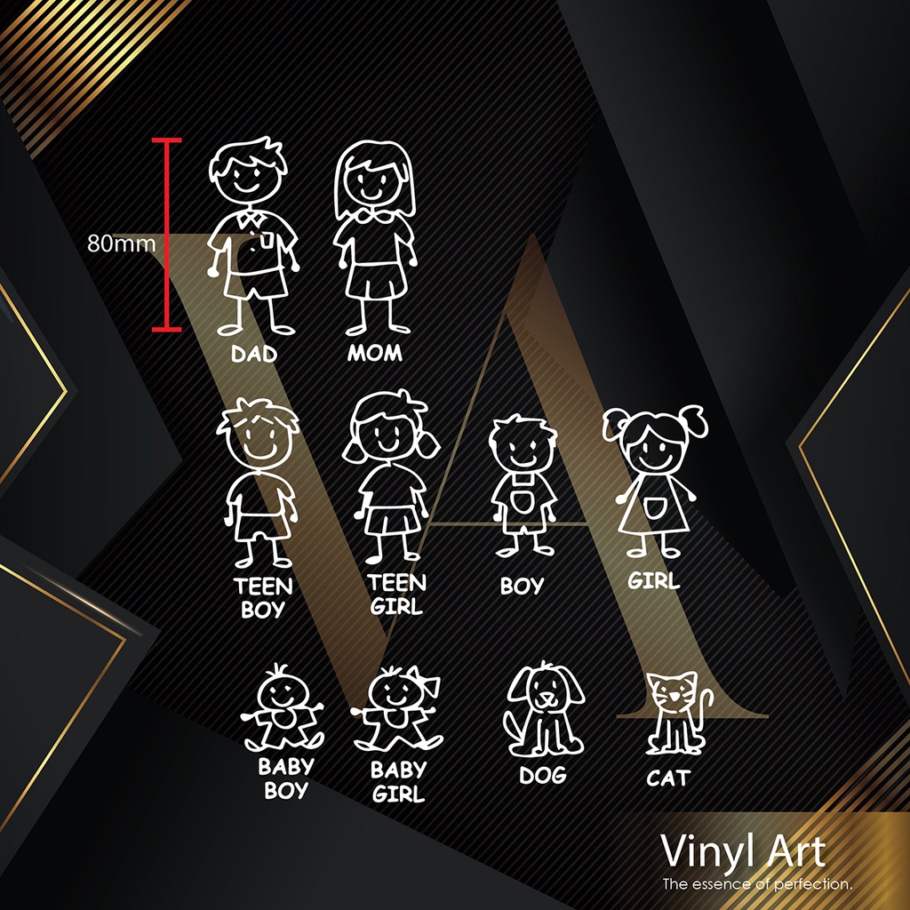 Vinyl_Art, Family stick man figure 3. Cute stickers. Family Stickers ...