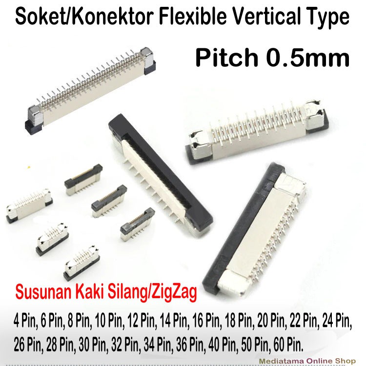 Ffc FPC Pitch 0.5mm Vertical Drawer Type Flexible Cable Connector ...