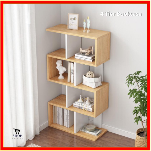 Modern 3/4/5 Tiers Bookshelf Multi-Compartment | Rak Buku | Storage ...