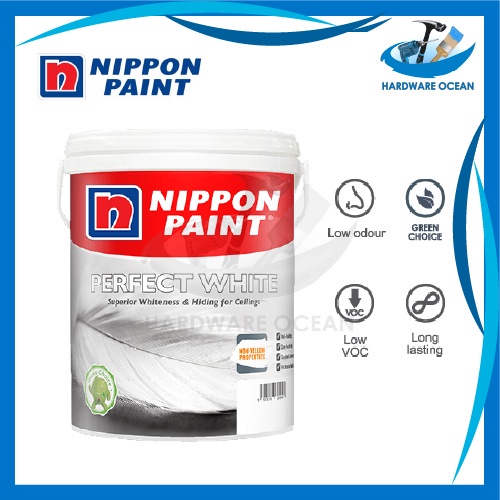 5L Nippon Paint Perfect White Siling Rumah Putih Ceiling Paint Cat ...