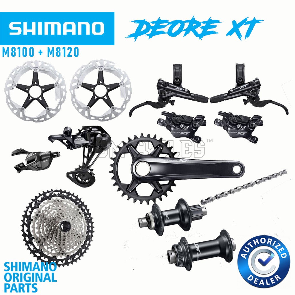 Shimano XT M8100 1x12-speed Groupset + Hubs 12 Speed 4 Pot Brakeset M8120 with boost hub ...