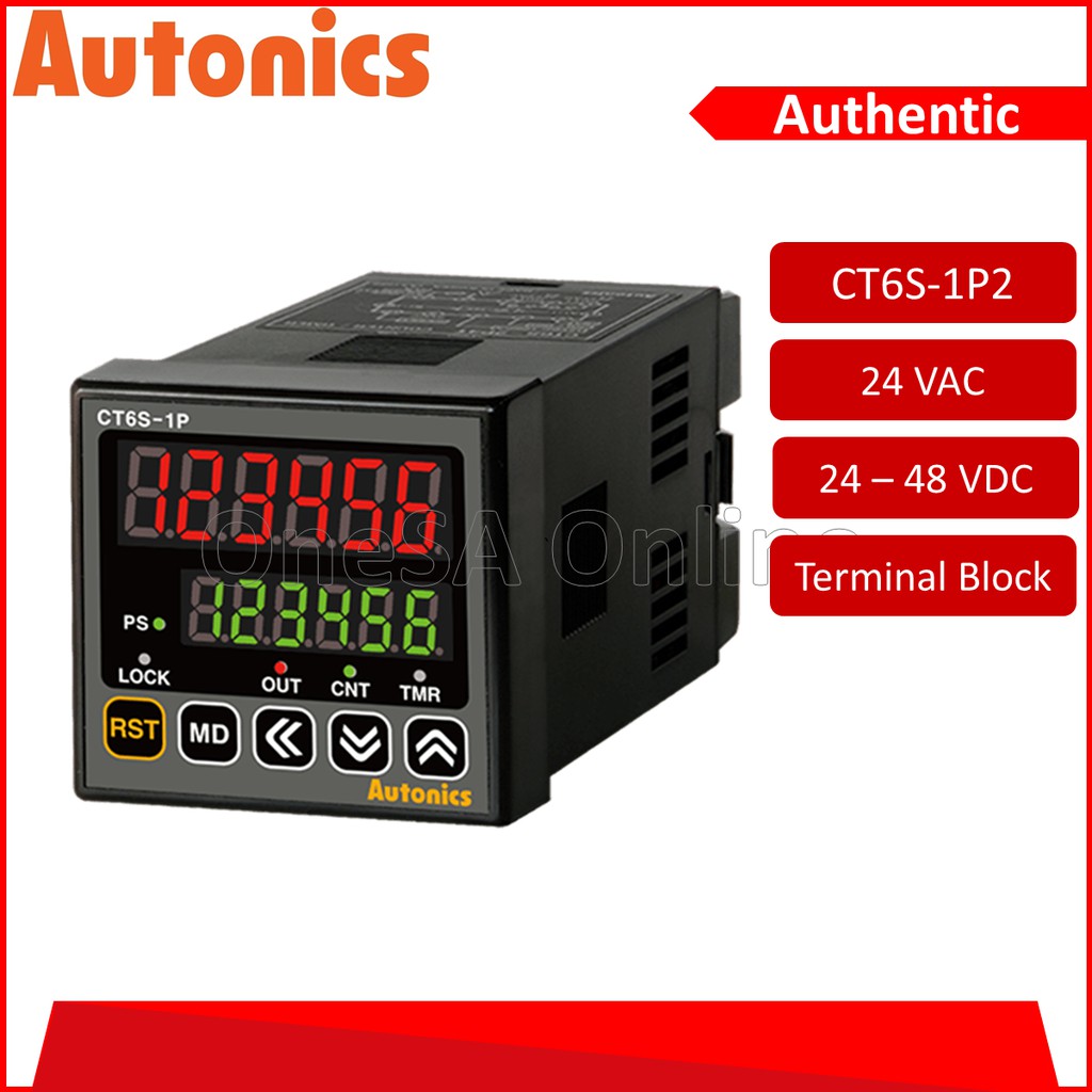 AUTONICS COUNTER/TIMER 6 DIGIT COUNT UP/DOWN 1PRESET(CT6S-1P2-A24/D24 ...
