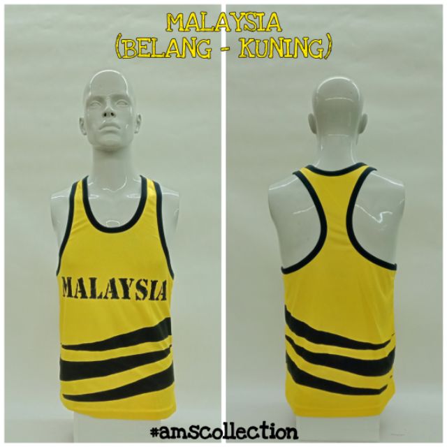 🎽[GYM APPAREL] - MALAYSIA (BELANG KUNING) - SINGLET FOR MEN ...
