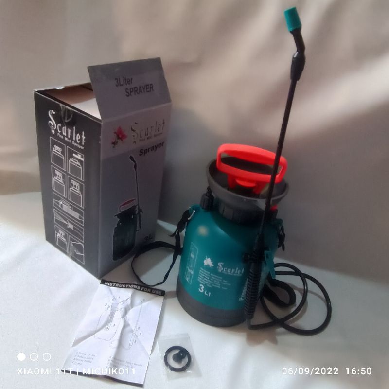 3 liter SCARLET Pressure Sprayer Spray Tank Snow Foam Pump Spray Tool ...