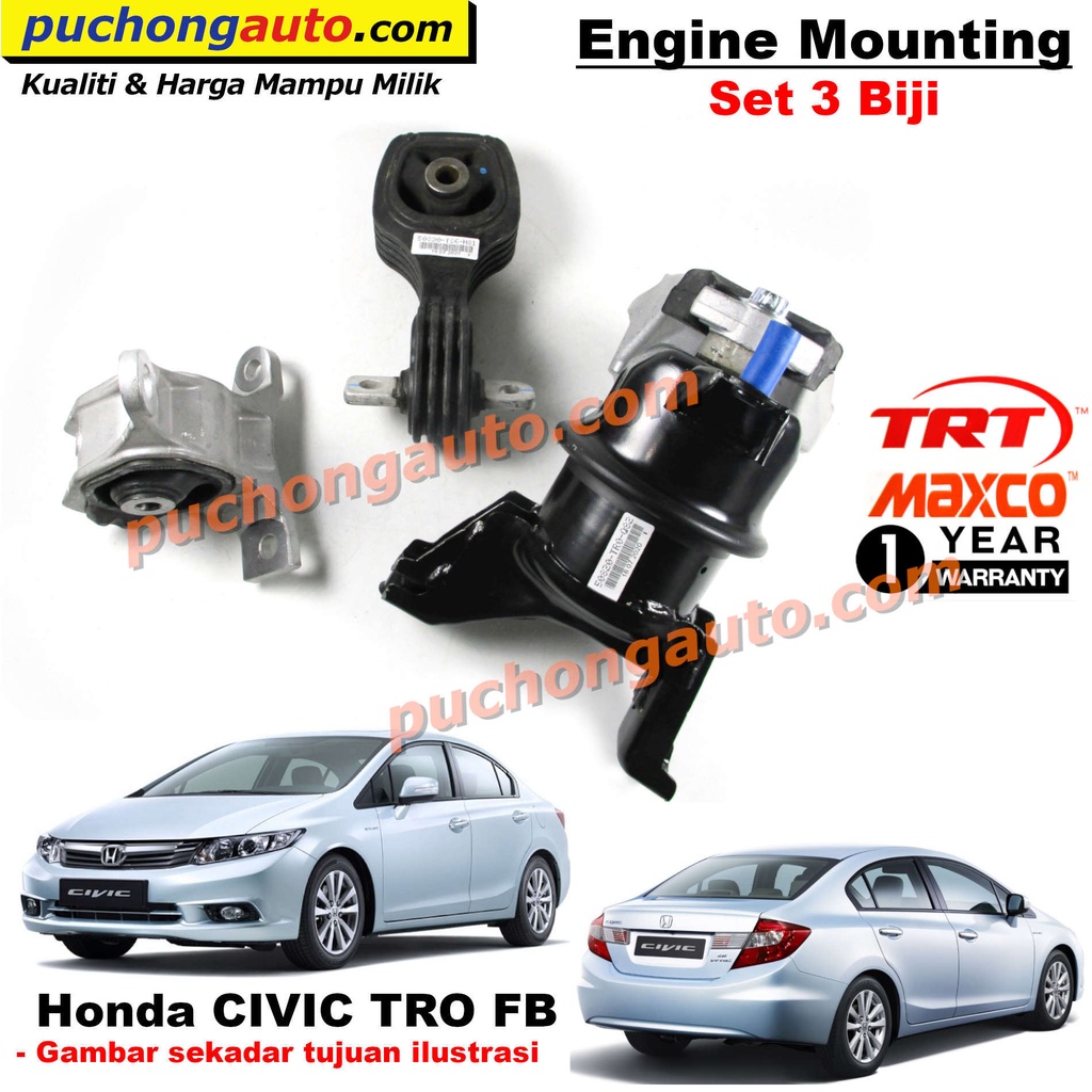 Engine Mounting - Honda Civic TRO FB 1.8 2.0 Auto Transmission - 3 ...