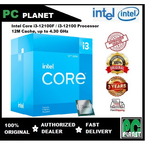 Intel Core i3-12100F / i3-12100 Processor 12M Cache, up to 4.30 GHz ...