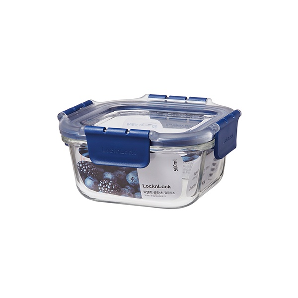 [Lock&Lock] [500ml x 1pcs] [Blue] Top Class Oven Glass Airfryer Square ...