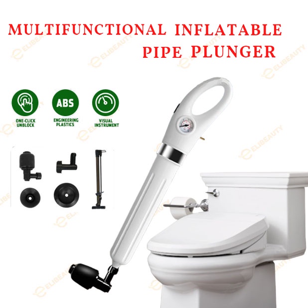 ELIBEAUTY Multifunctional Inflatable Pipe Plunger Air Pressure Pump ...