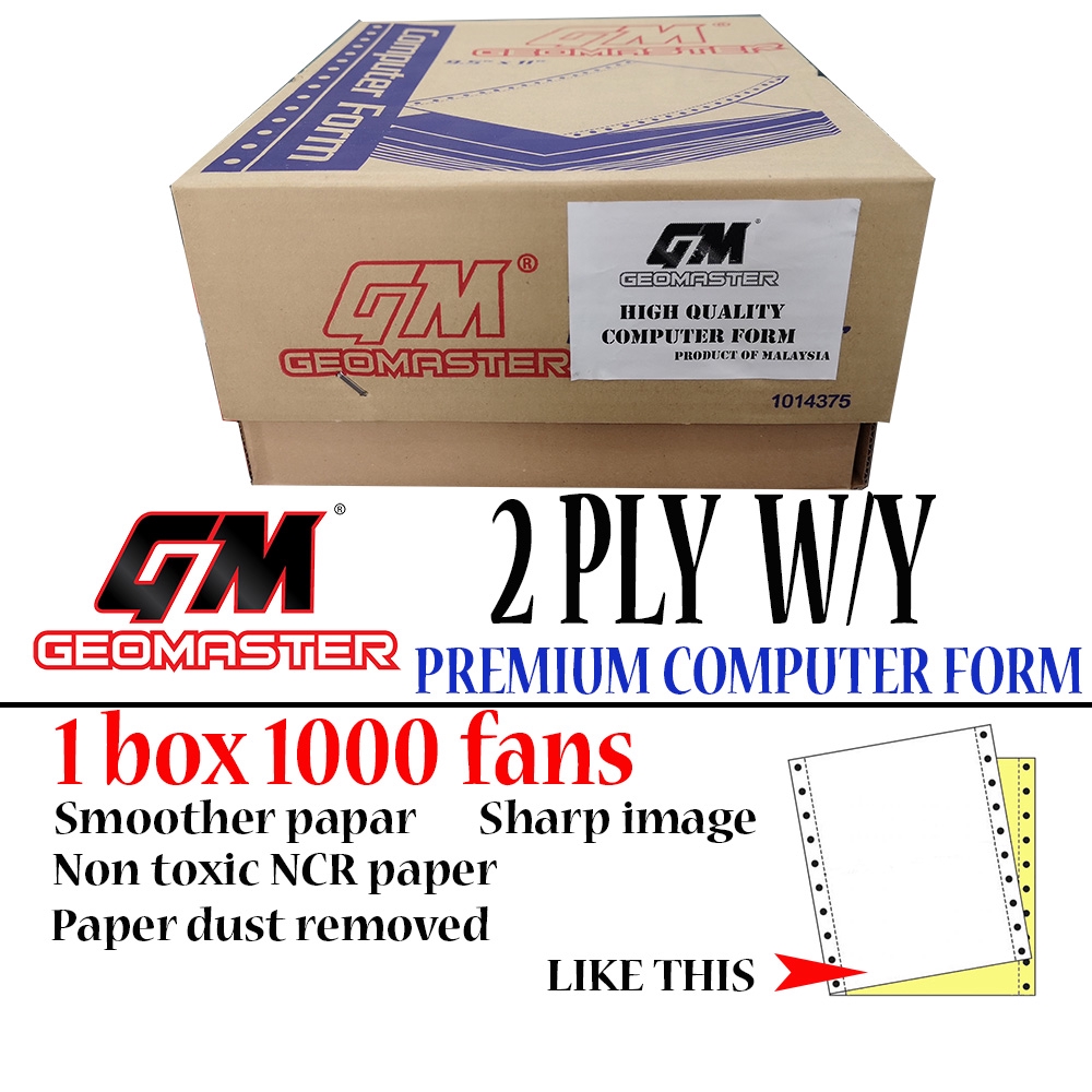 GEOMASTER Computer Form 1Ply , 2Ply , 3ply Computer Paper 9.5"X 11 ...