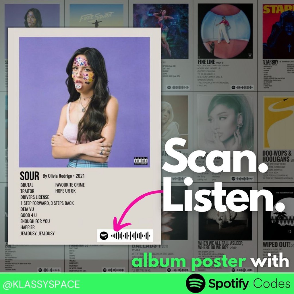 10pcs Album Posters with Spotify Codes Scannable Music Album Covers ...