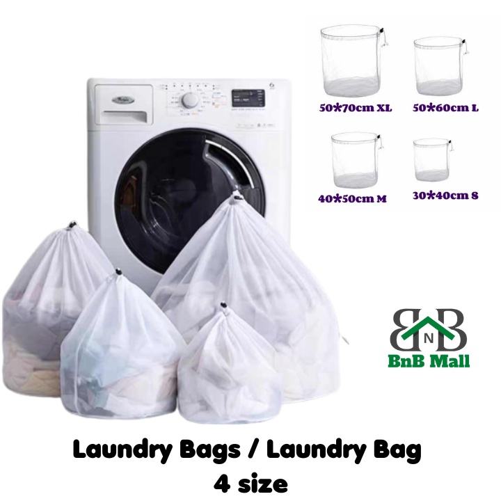 Large Laundry Bag Reusable Washing Bag Drawstring Laundry Bags Beg Dobi ...