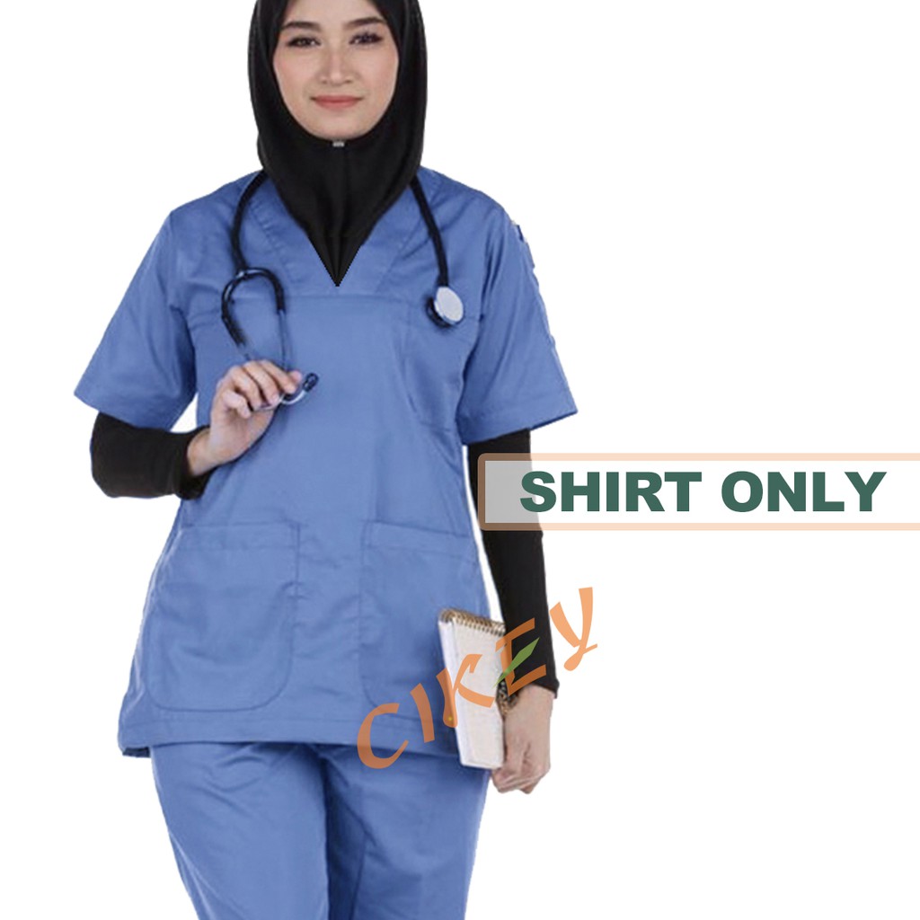 🔥READY STOCK🔥 Doctor‘s Scrub Baju Scrub MEDICAL SCRUB SUIT TOP ONLY ...