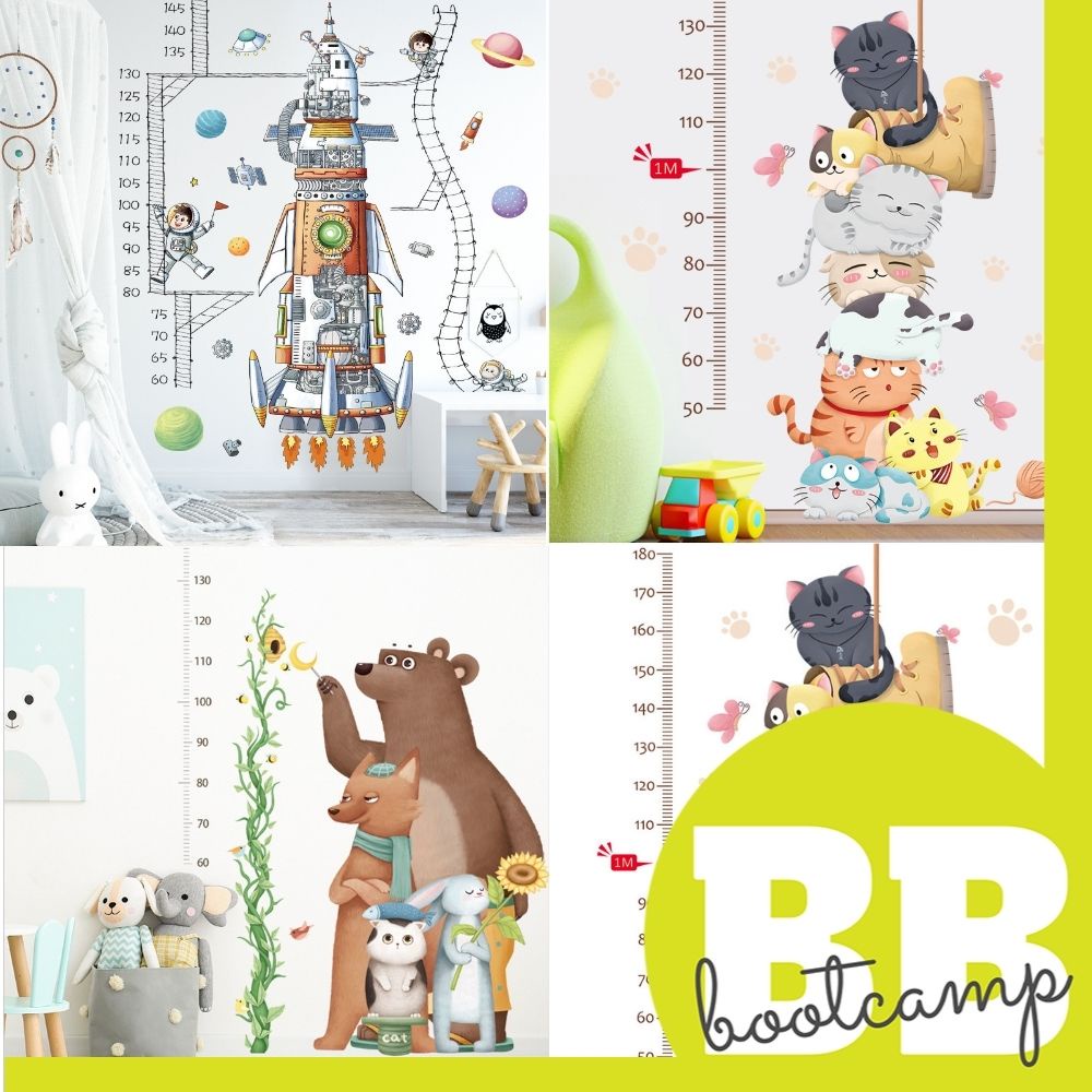 Height Stickers Children Growth Chart Play Room Decoration PVC Sticker ...